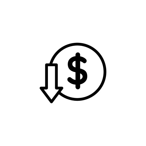 Lower cost icon Royalty Free Vector Image - VectorStock