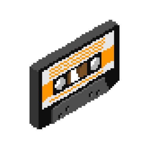 Retro cassette pixel art for tape recorder Vector Image