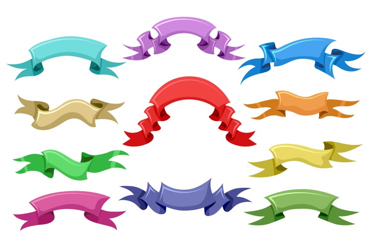 Cool golden banners with colorful crystal hearts Vector Image