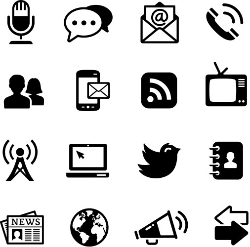 Communication icon set 2 Royalty Free Vector Image