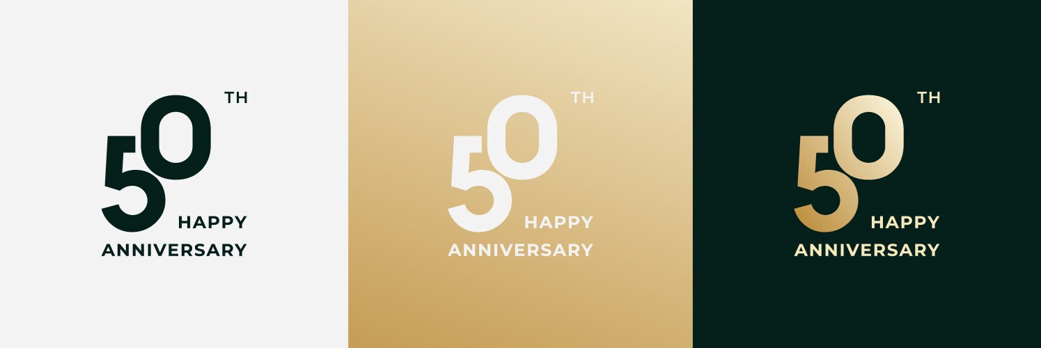 Logo 50th 50 years happy anniversary creative Vector Image