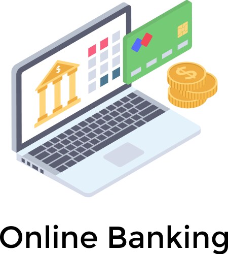 Online banking website design Royalty Free Vector Image