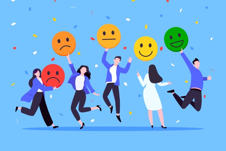 Employee satisfaction attitude survey feedback Vector Image
