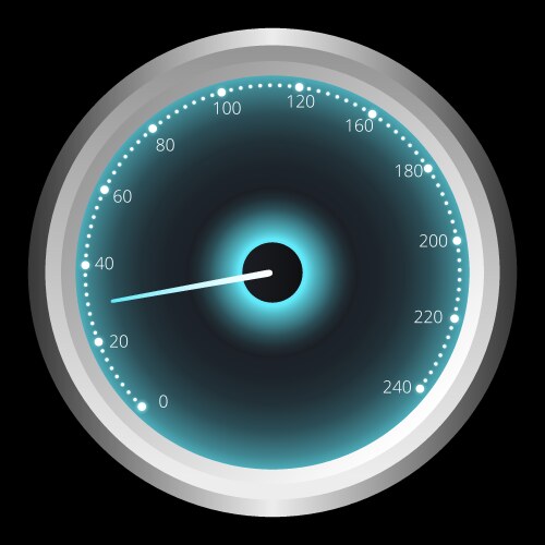 Realistic car dashboard speedometer and tachometer