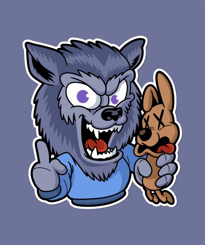 Scary werewolf monster character Royalty Free Vector Image