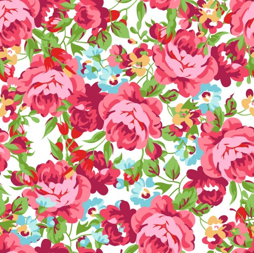 Seamless floral pattern with red roses Royalty Free Vector
