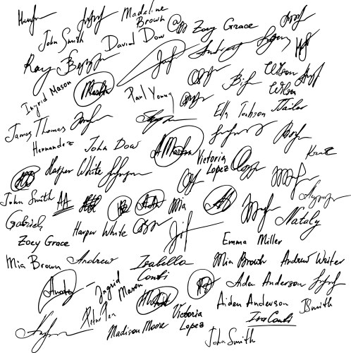 Handwritten personal signatures set Royalty Free Vector Handwritten personal signatures set Royalty Free Vector