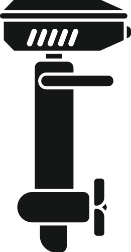 Boat motor generating power shown with propeller Vector Image