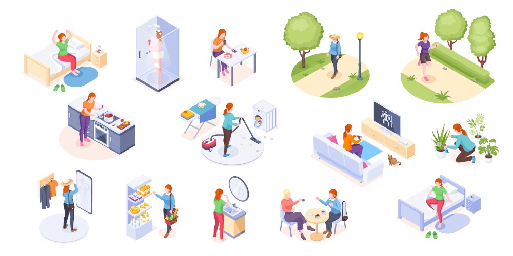 Daily Life Routine Cartoon Vector Images (over 1,700)