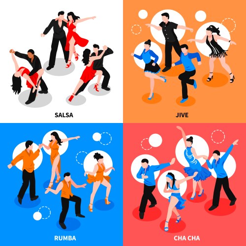 Flat dance infographic concept Royalty Free Vector Image
