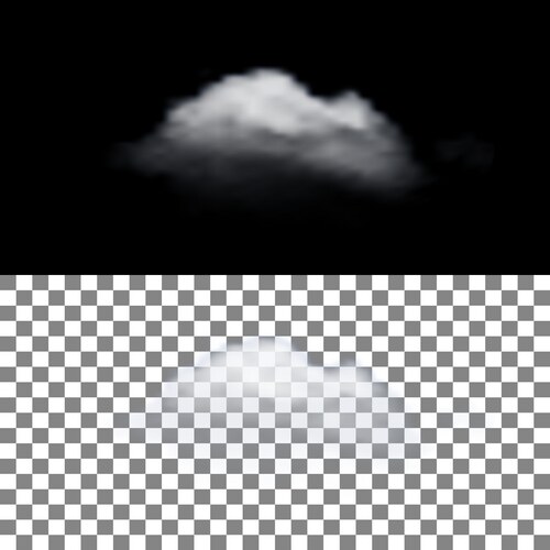 Realistic cloud with transparency Royalty Free Vector Image