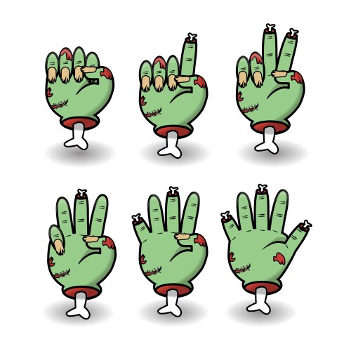 Zombie fink aset Royalty Free Vector Image - VectorStock