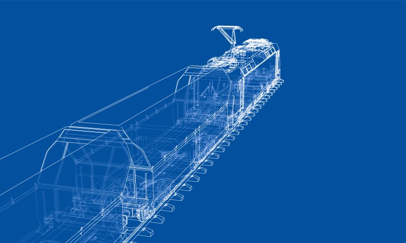 Railway going forward 3d Royalty Free Vector Image