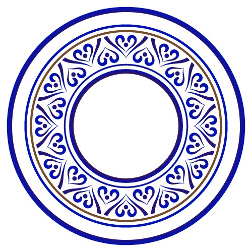 Porcelain decorative round Royalty Free Vector Image