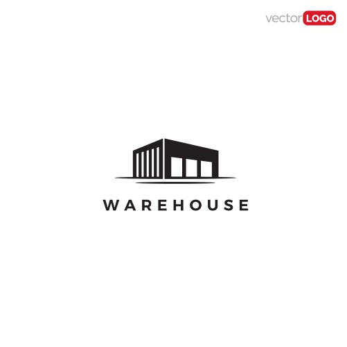 Warehouse industry line art logo design Royalty Free Vector
