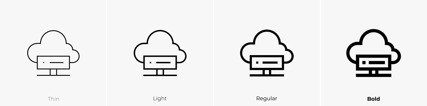 Database storage icon thin light regular and bold Vector Image