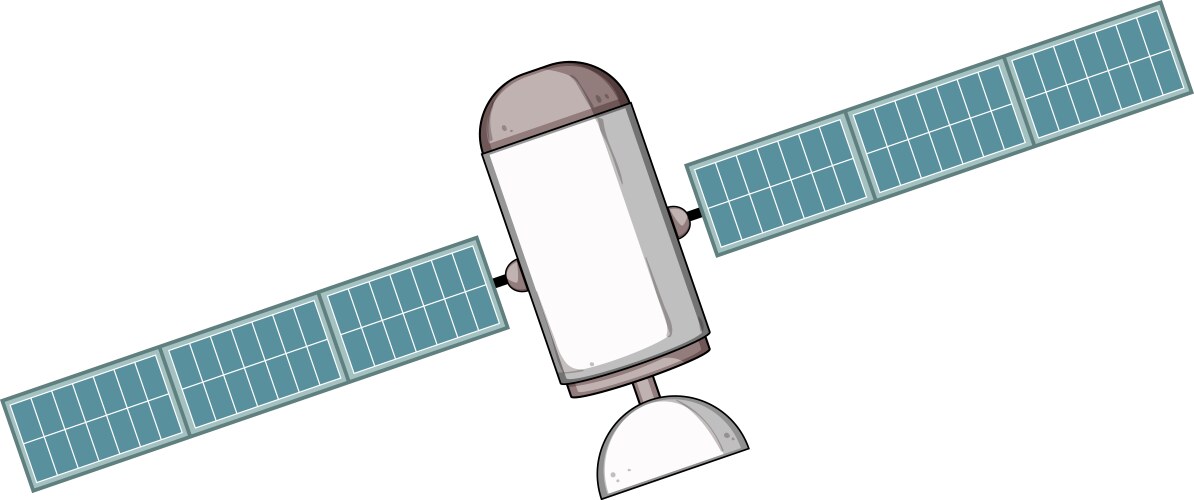 World satellite cartoon Royalty Free Vector Image