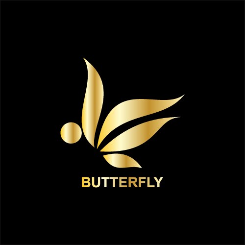 Golden color butterfly design Royalty Free Vector Image