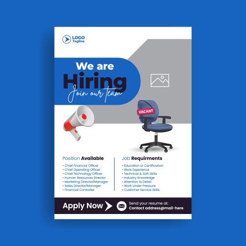 We are hiring job social media posts ads banner Vector Image