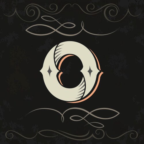 Retro style western letter design p Royalty Free Vector