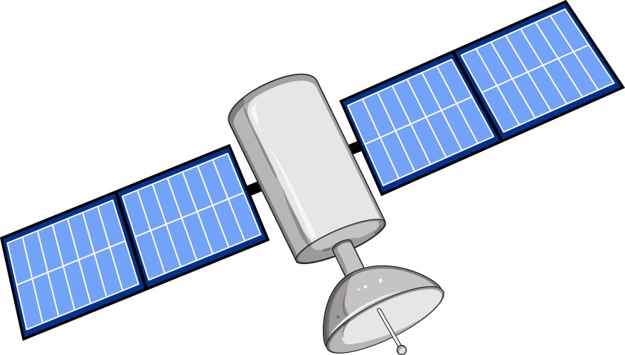 Globe satellite cartoon Royalty Free Vector Image