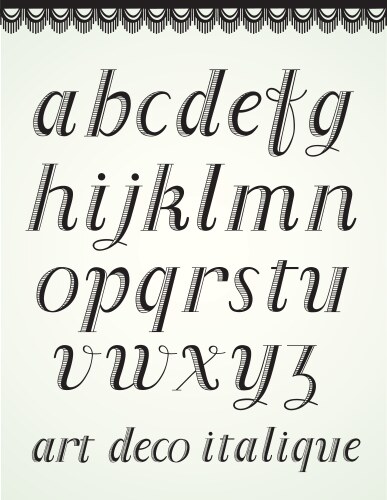 Art deco type font vintage typography Royalty Free Vector