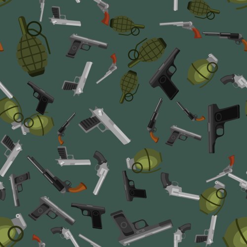 Vintage military weapons seamless pattern Vector Image