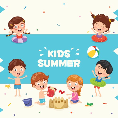 Summer children Royalty Free Vector Image - VectorStock