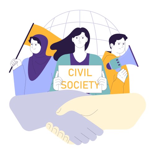 Social equity set civil society teamwork Vector Image