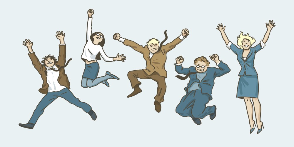 Jumping People Hand Draw Vector Images (over 2,000)
