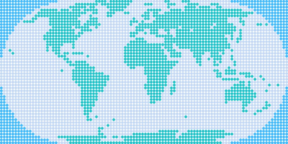 World map dotted circle Royalty Free Vector Image
