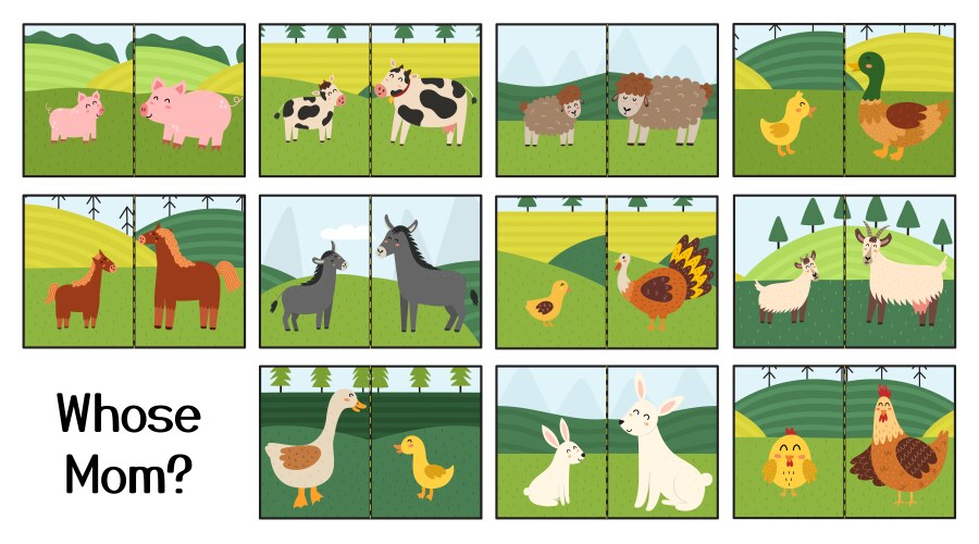 Make a cow face funny game for kids cut and glue Vector Image