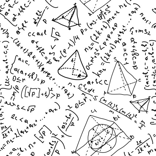 Mathematics doodle hand drawn school set Vector Image