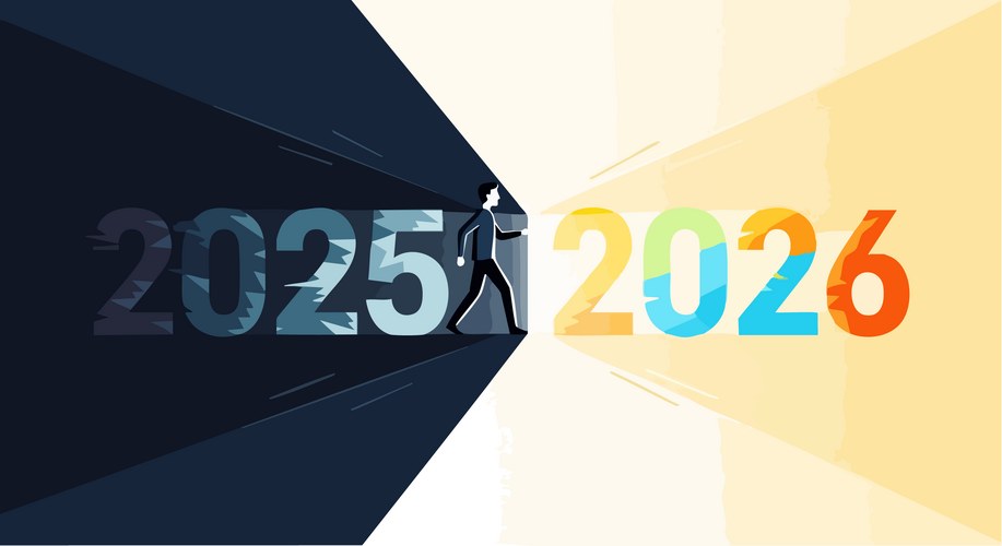 Transitioning from 2025 to 2026 - a visual – Royalty-Free Vector ...