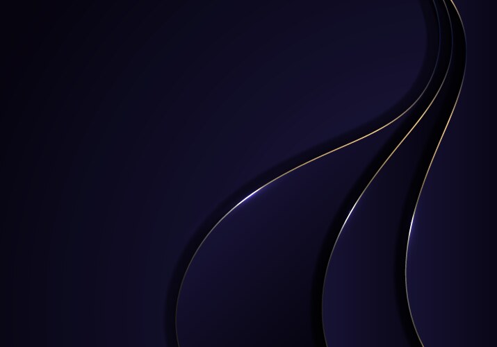 Abstract black and gold curved waves layer Vector Image