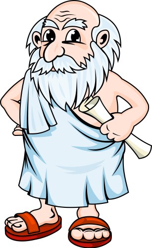 Cartoon philosopher thinker on white background Vector Image