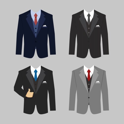Mens brown business suit Royalty Free Vector Image