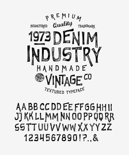 Denim typography logo emblems set Royalty Free Vector Image