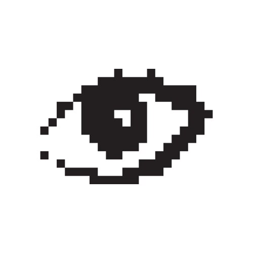 Pixel art eye icon 8 bit retro style human Vector Image