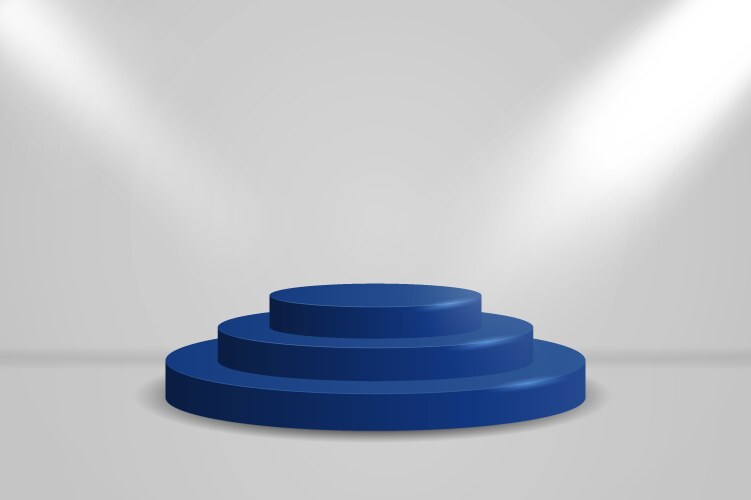 Round stage podium with light backdrop Royalty Free Vector