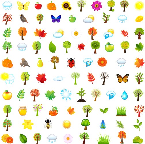 Tree elements set Royalty Free Vector Image - VectorStock