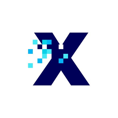 Pixel bird digital logo icon Royalty Free Vector Image