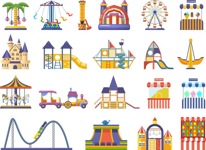 Colorful Amusement Park Pattern Royalty Free Vector Image