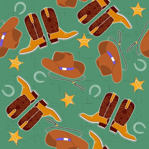 Seamless cowboy pattern Royalty Free Vector Image