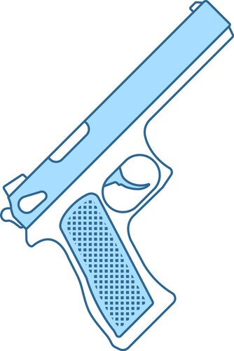 Revolver gun icon doodle Royalty Free Vector Image