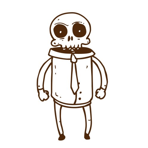 Skeleton entity in ethereal style for halloween Vector Image