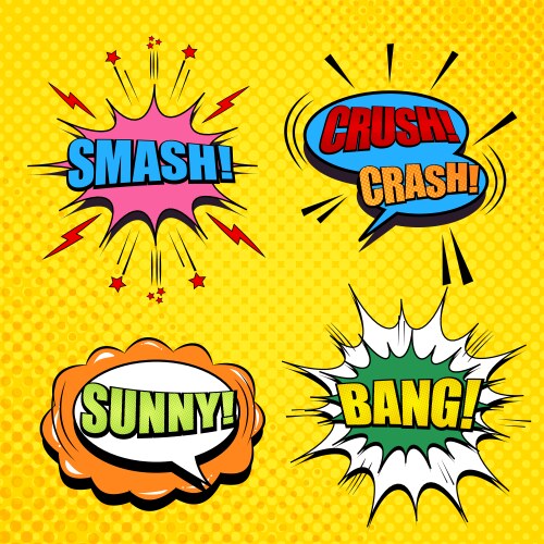 Crush comic wording effect Royalty Free Vector Image