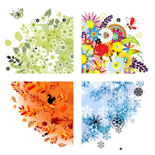 Spring summer autumn winter four seasons concept Vector Image