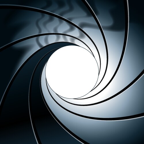 James bond style gun barrel rifling Royalty Free Vector