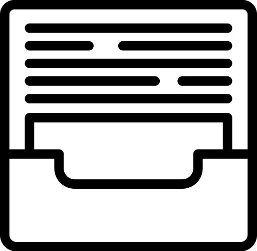 Horizontal paper tray icon outline Royalty Free Vector Image